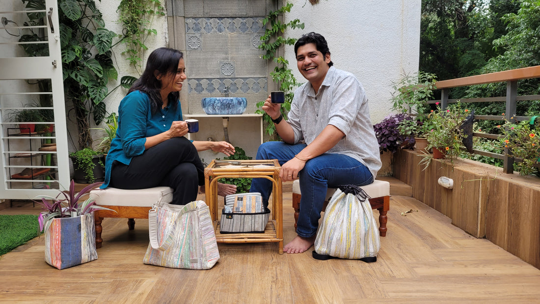 reCharkha Upcycled Handwoven products made from Waste Plastic bags and ...