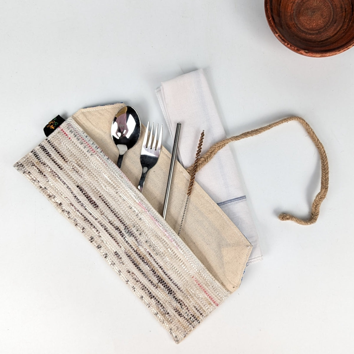 Upcycled Handwoven Cutlery Kit (CK1225-001) PS_W – reCharkha - The ...