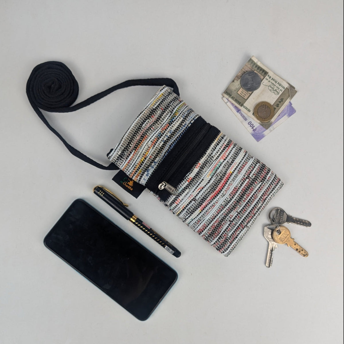 Upcycled Handwoven Mobile Sling (MSL0126-006) PS_W – reCharkha - The ...