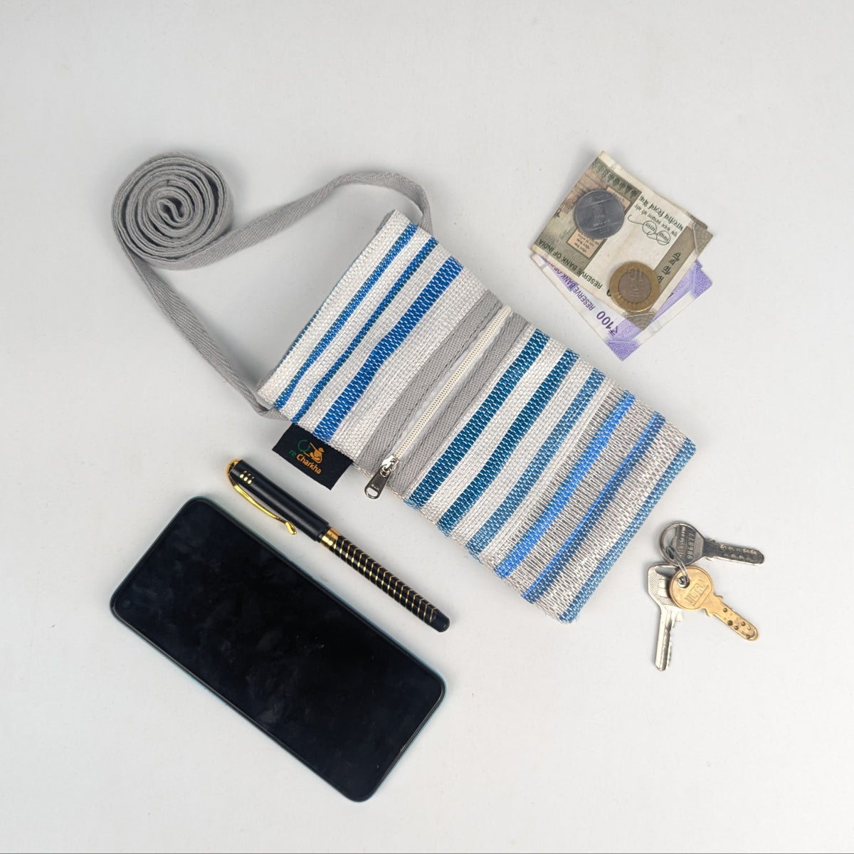 Upcycled Handwoven Mobile Sling (MSL0126-016) PS_W – reCharkha - The ...