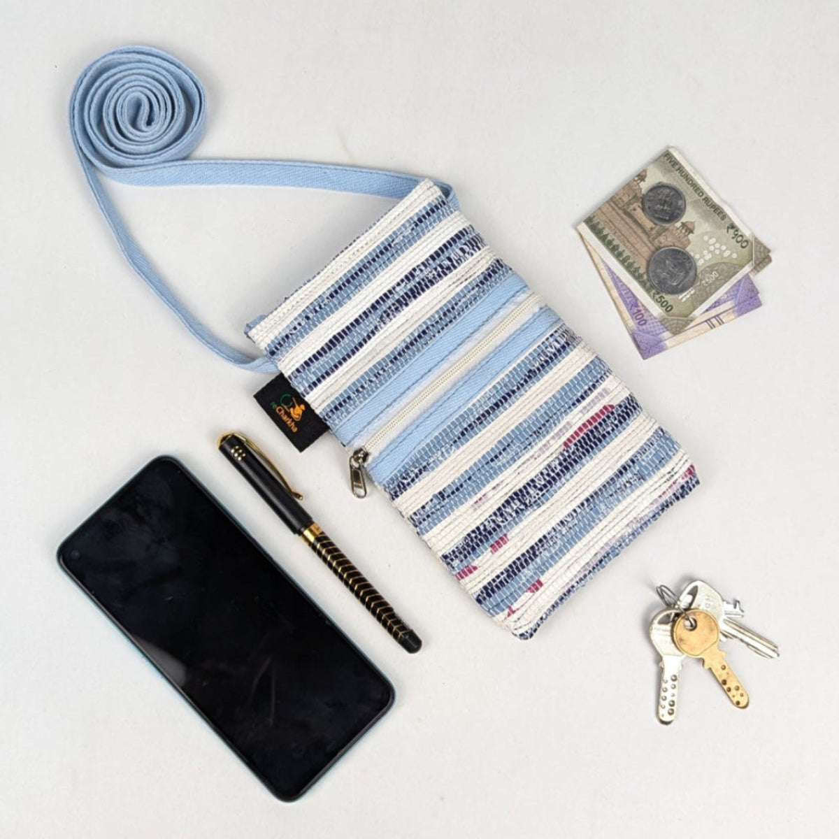 Upcycled Handwoven Mobile Sling (MSL0226-001) PS_W – reCharkha - The ...