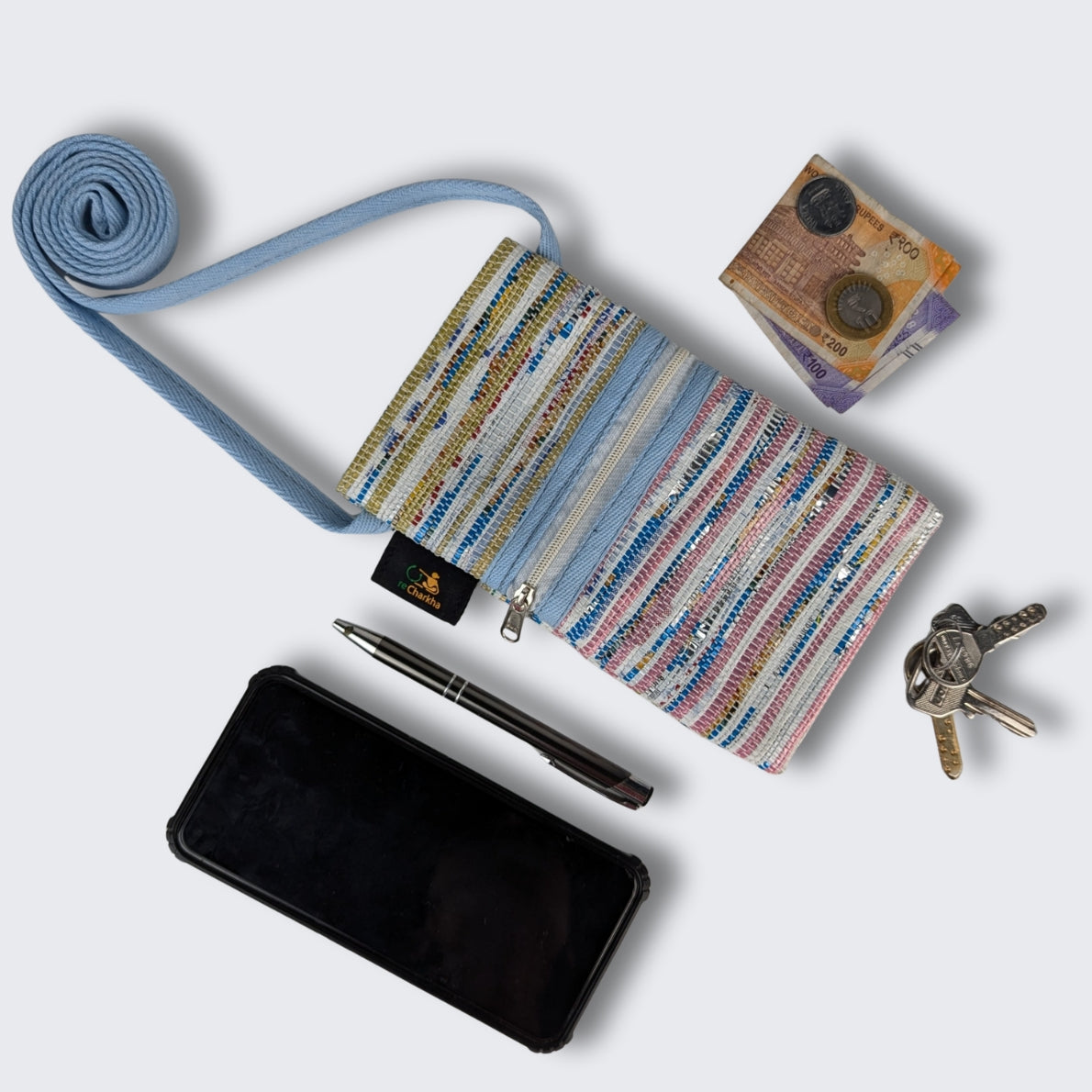 Upcycled Handwoven Mobile Sling (MSL0925-006) PS_W – reCharkha - The ...