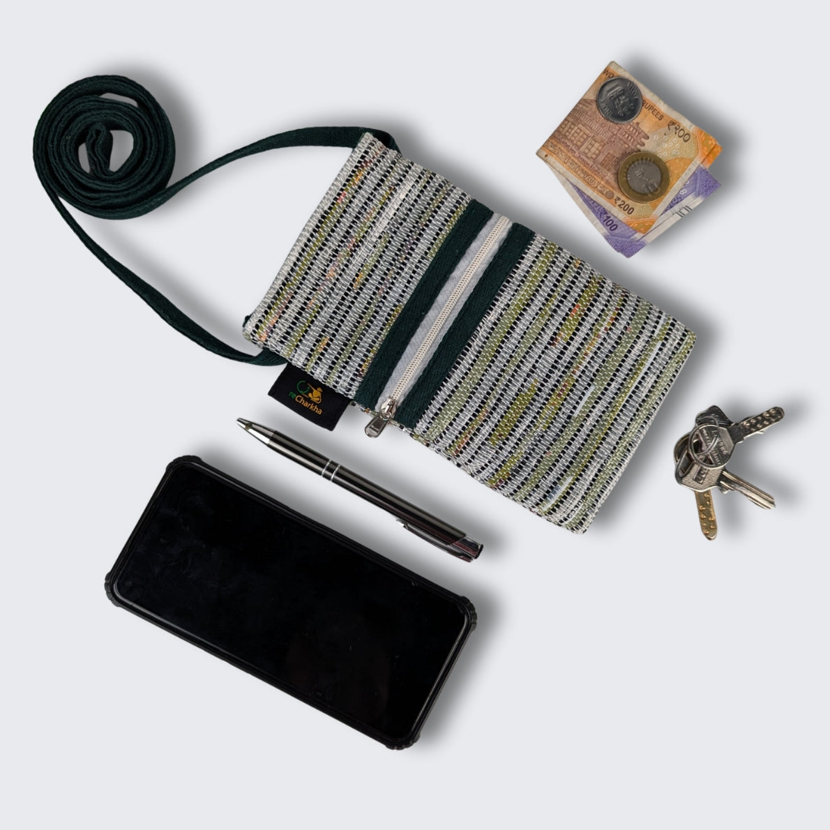 Upcycled Handwoven Mobile Sling (MSL0925-009) PS_W – reCharkha - The ...